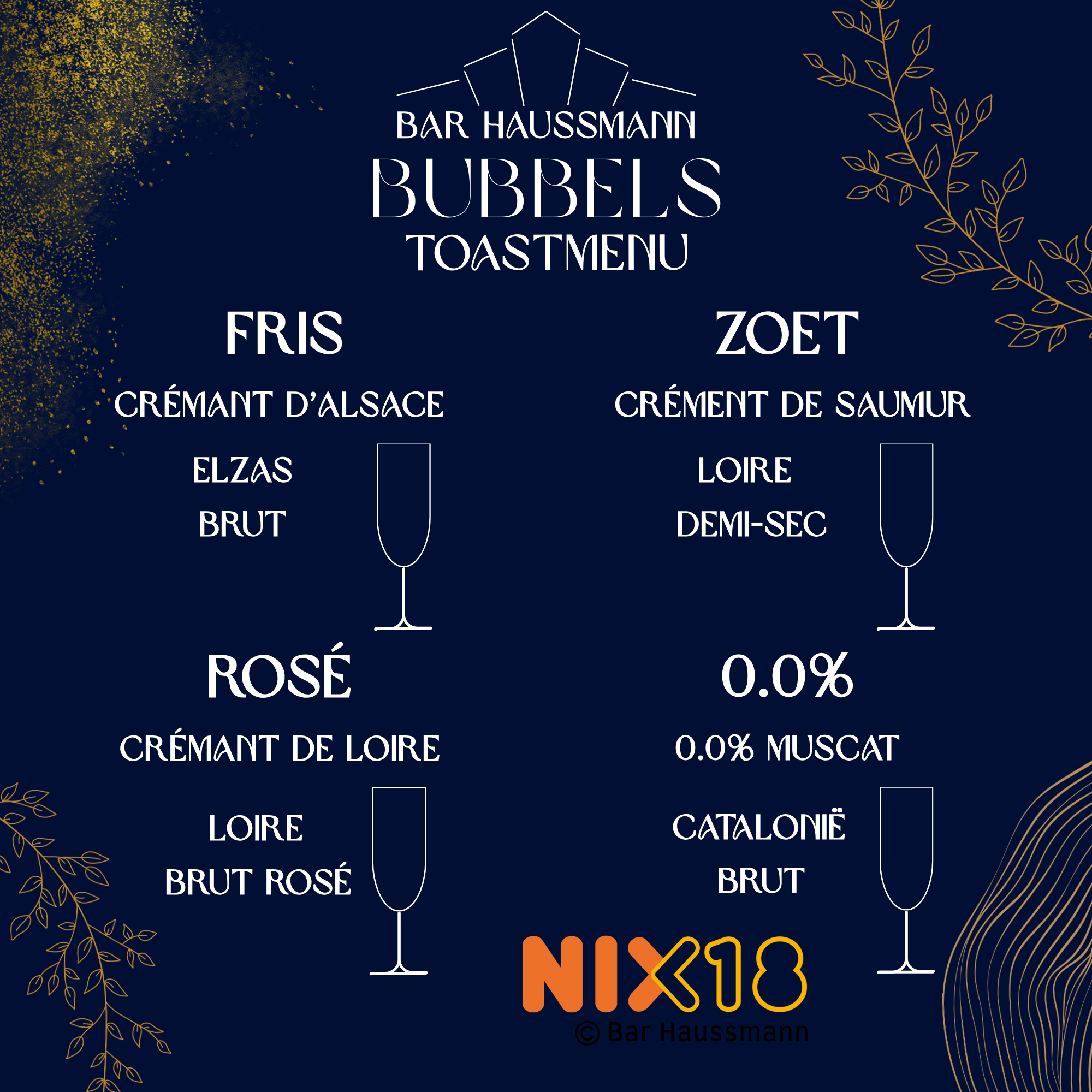 Bar Haussmann - Bubbels Toast Menu